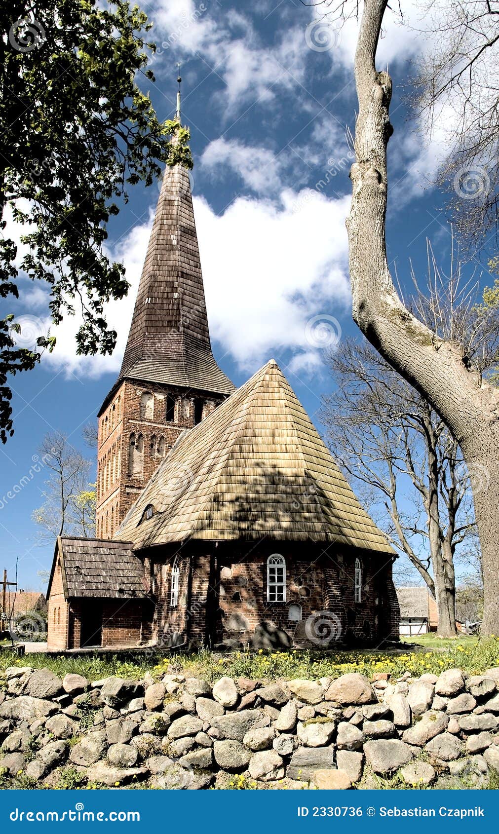 Church with spire stock photo. Image of faith, sunny, building - 2330736