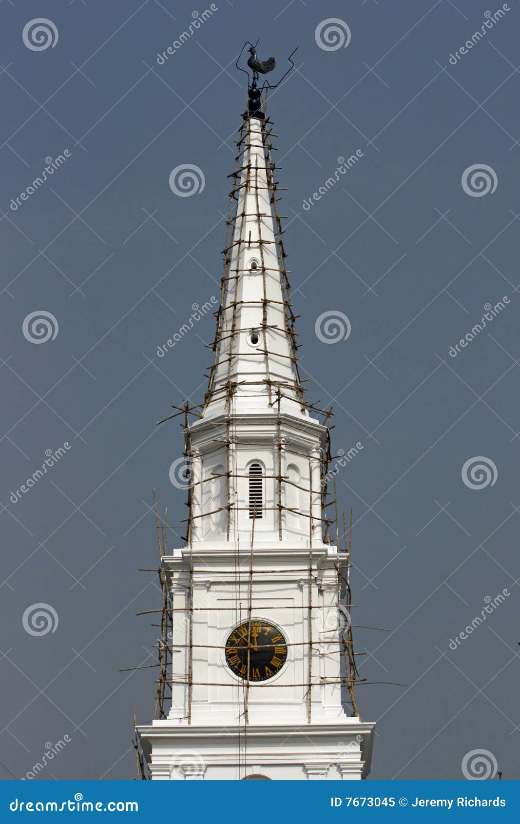 Church Spire stock image. Image of bengal, bamboo, scaffold - 7673045