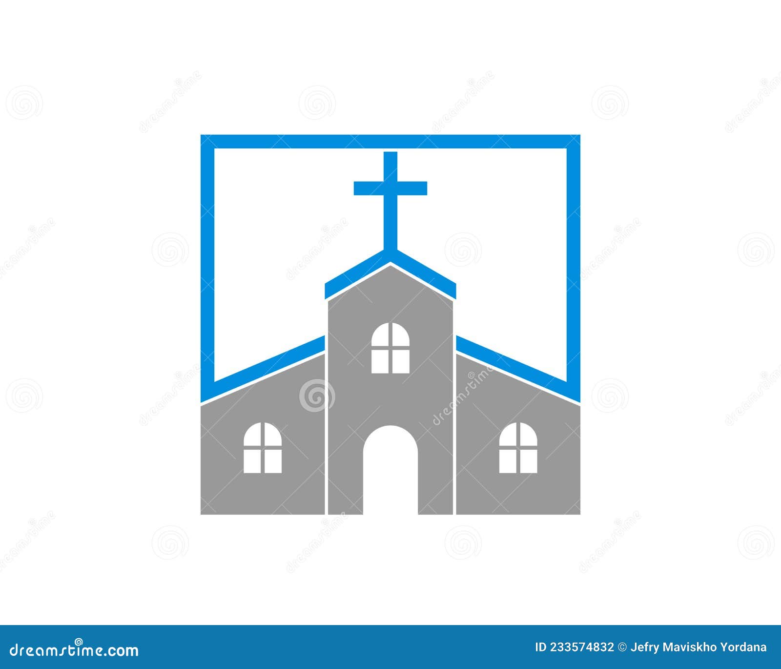 Church with Square Shape Logo Stock Illustration - Illustration of ...
