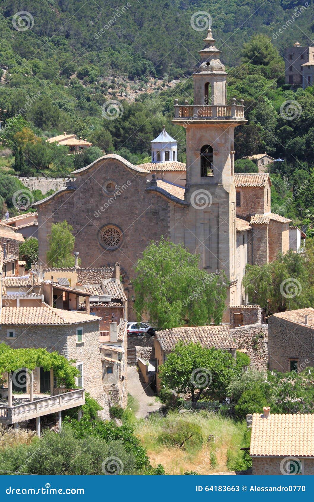 Church of St. Bartholomew in Valldemossa Stock Image - Image of church ...