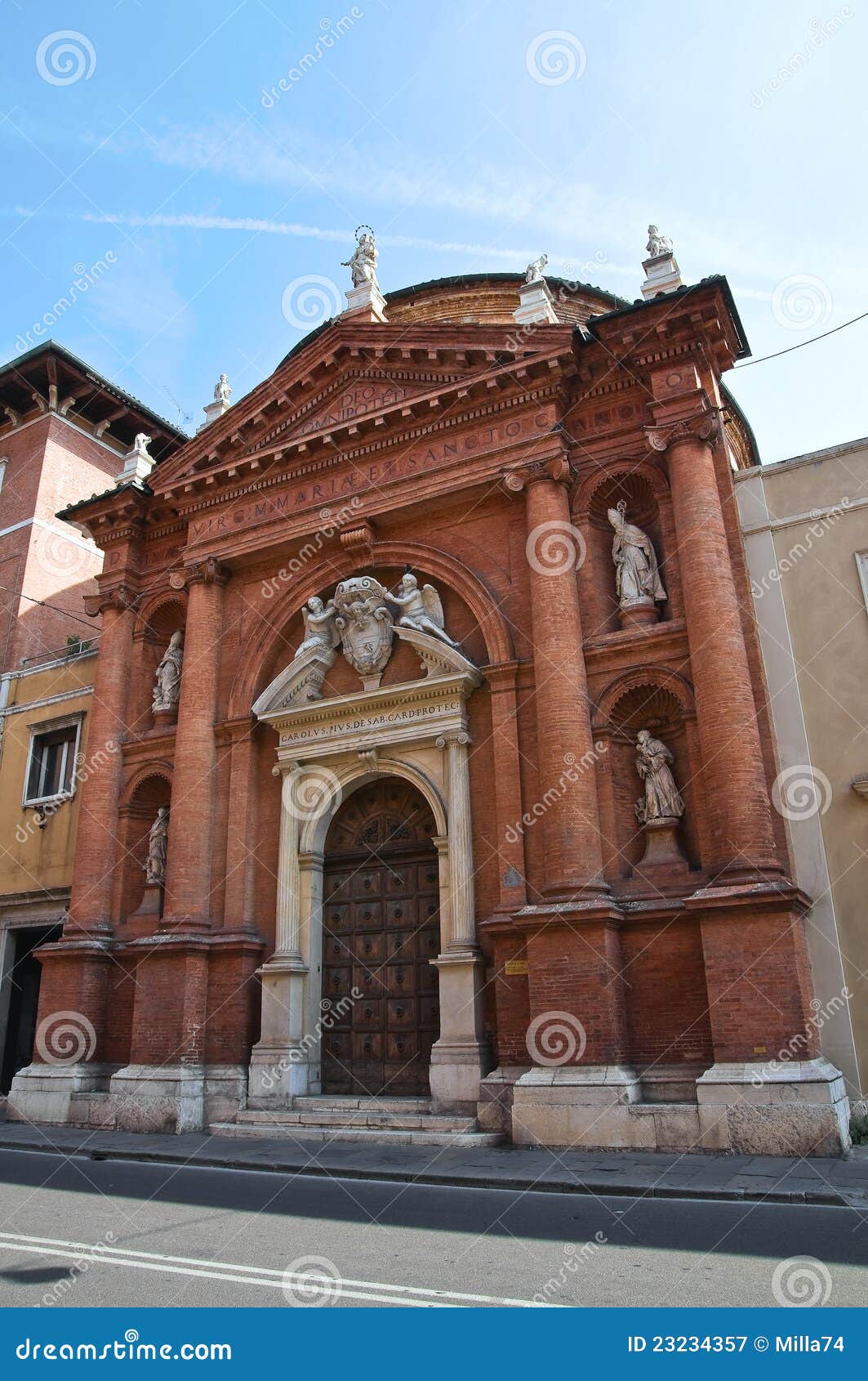 Church of St. Carlo. Ferrara. Emilia-Romagna. Italy Stock Image - Image ...