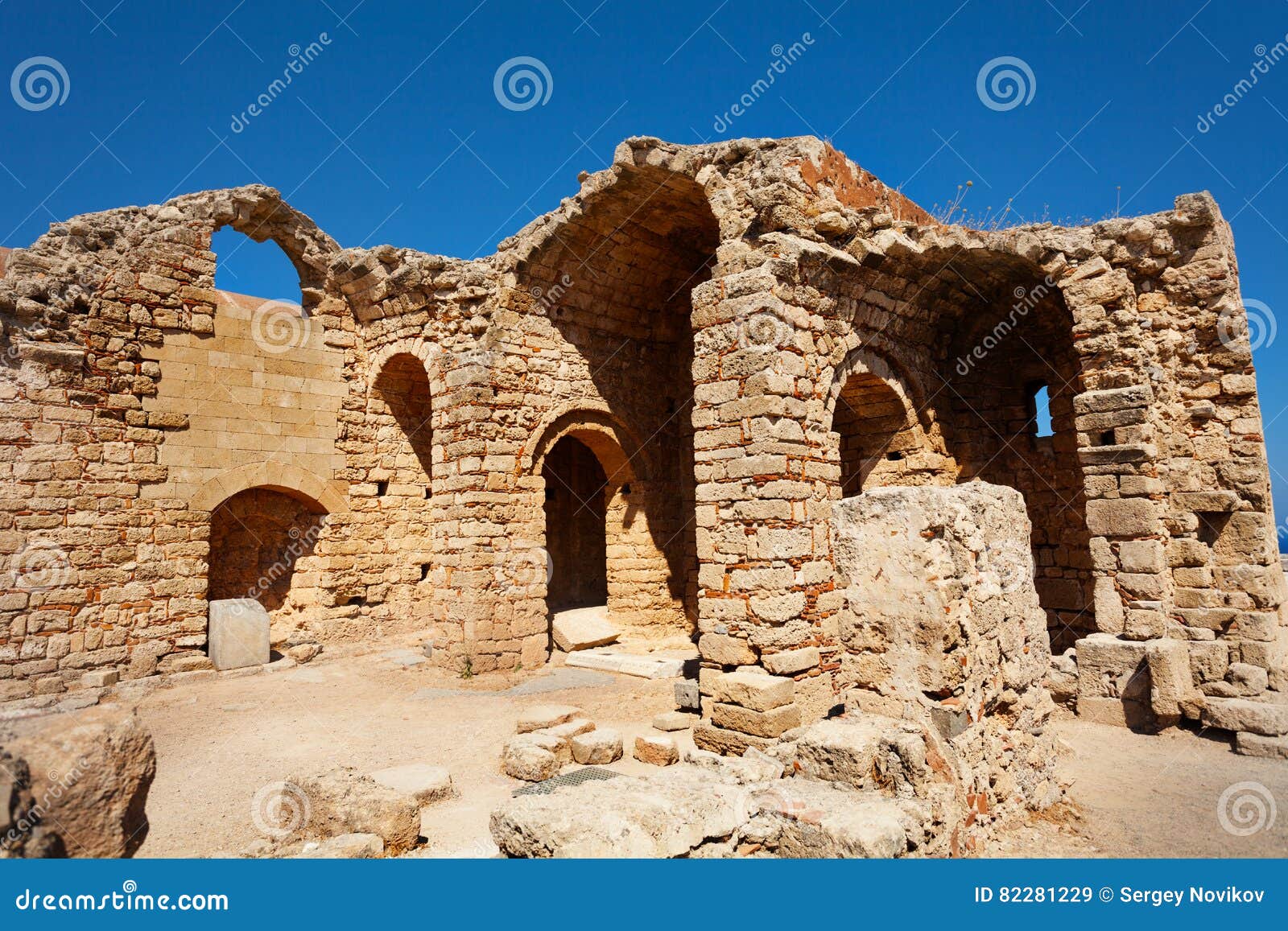 Lindos, The Acropolis Hill, Ruins Of The Ancient Fortress And The ...