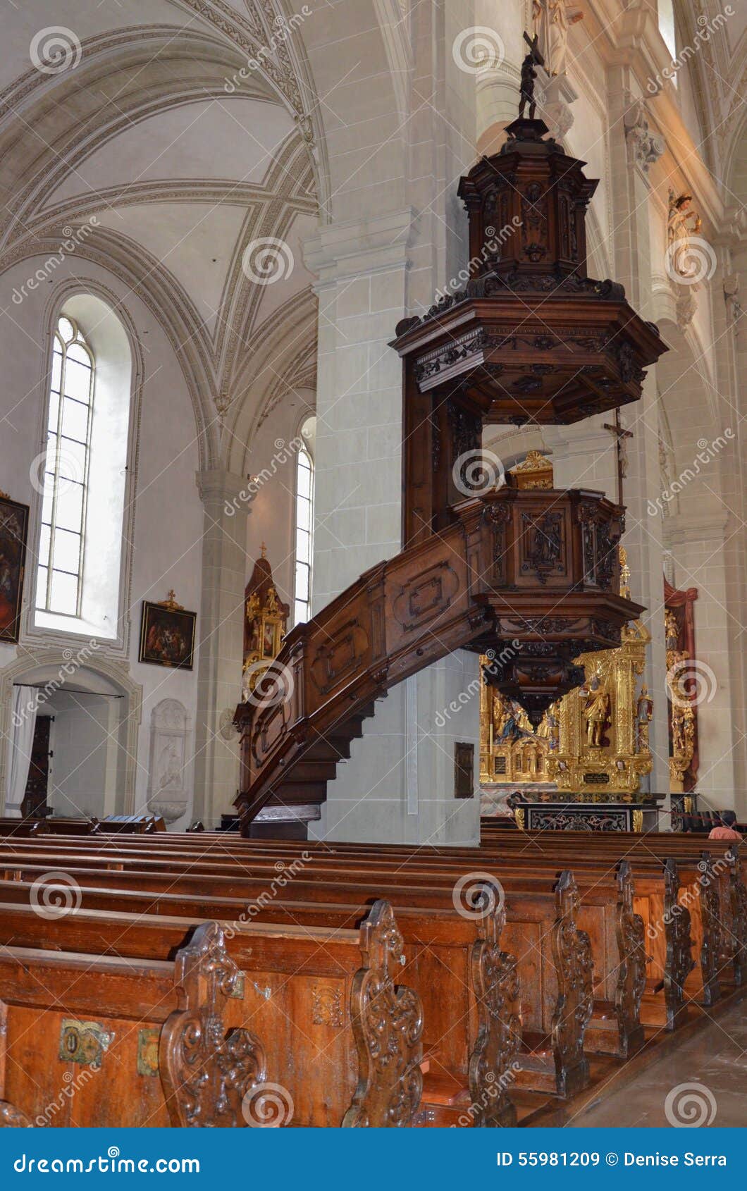 Church of St. Leodegar in Lucerne, Switzerland Stock Image - Image of ...