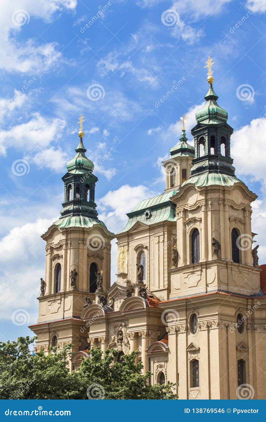 Church of St. Mikulas in Prague. Church of St. Nicholas in the Old Town ...