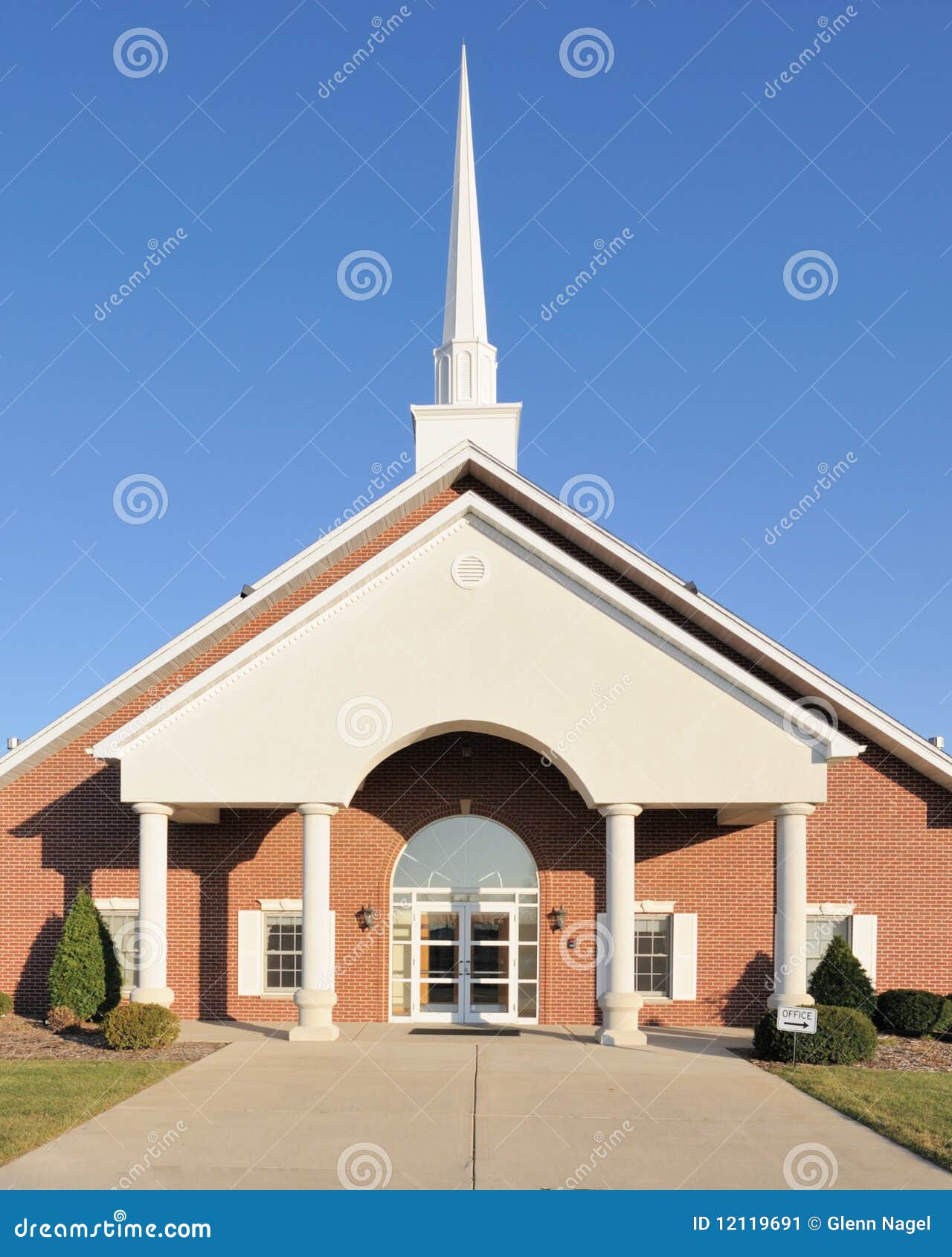 Church and steeple stock image. Image of exterior, spiritual - 12119691