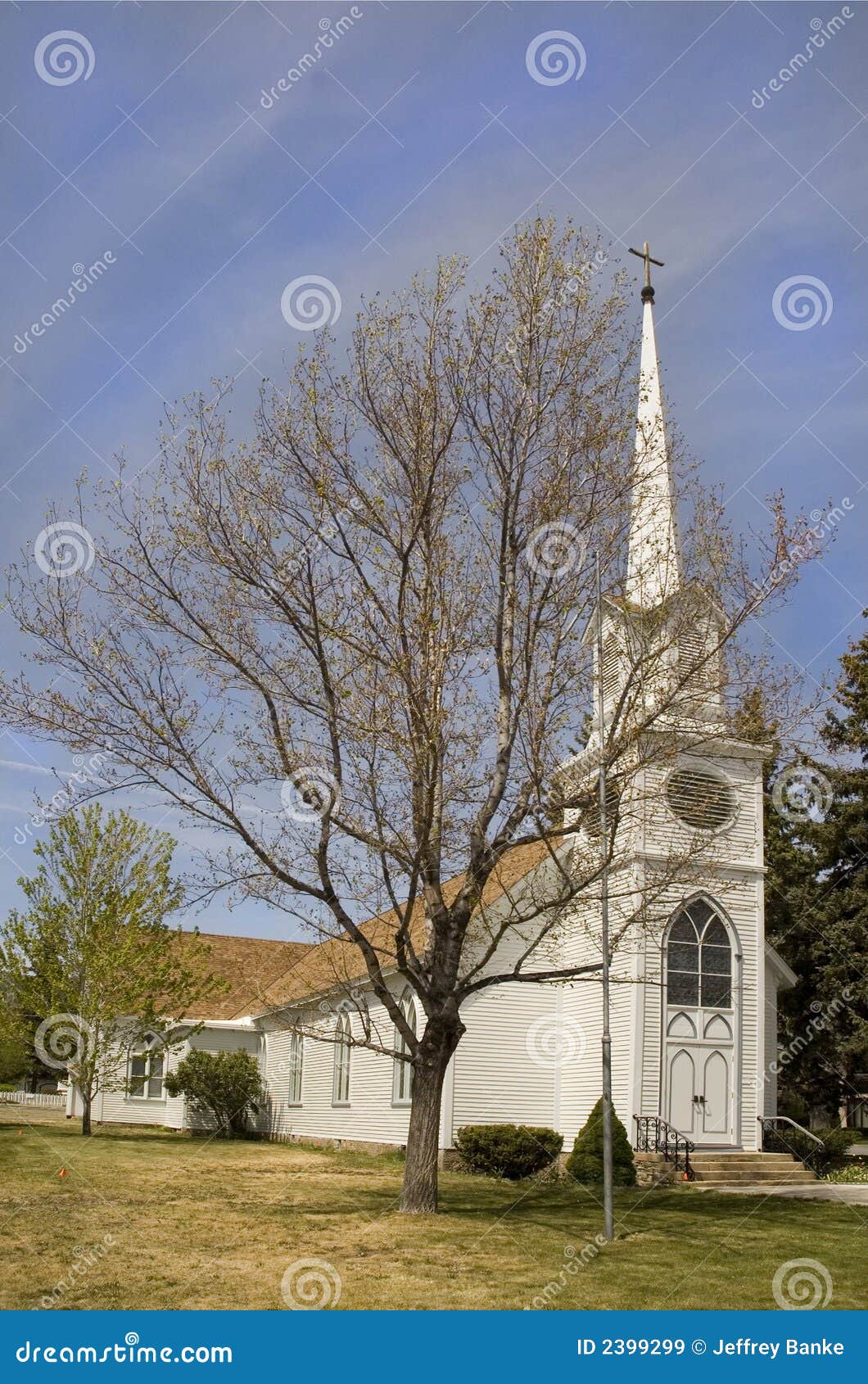 Church with steeple stock image. Image of rural, chapel - 2399299