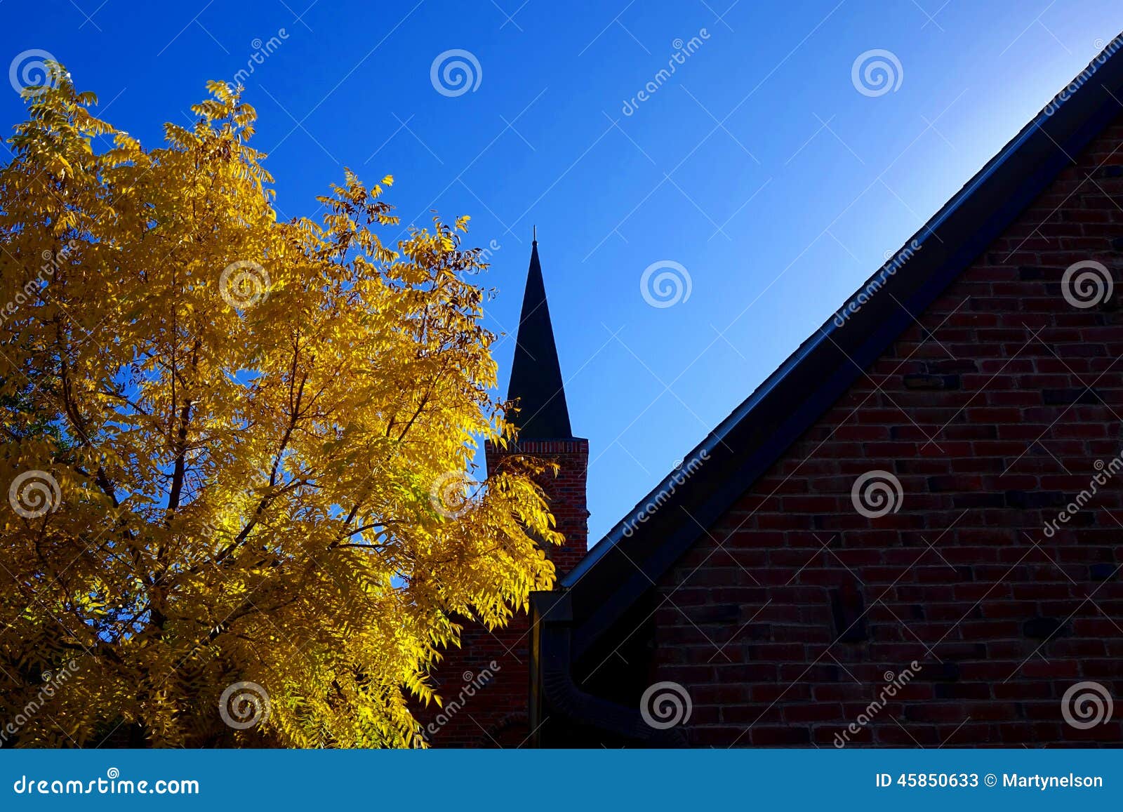 Church Steeple in Autumn stock image. Image of artistic - 45850633