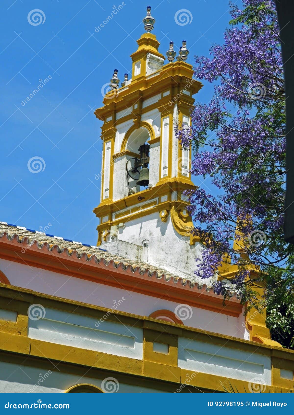 Church steeple with bell stock image. Image of bell, background - 92798195