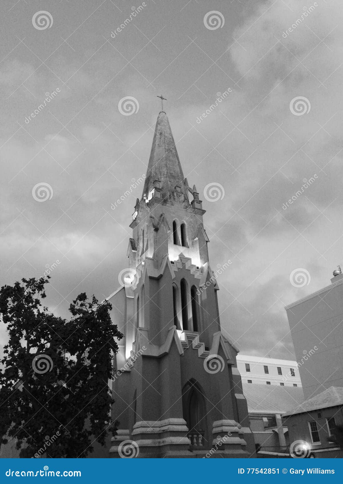Church Steeple stock image. Image of black, white, church - 77542851