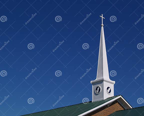 Church Steeple with Praying Hands Stock Photo - Image of cross, open ...