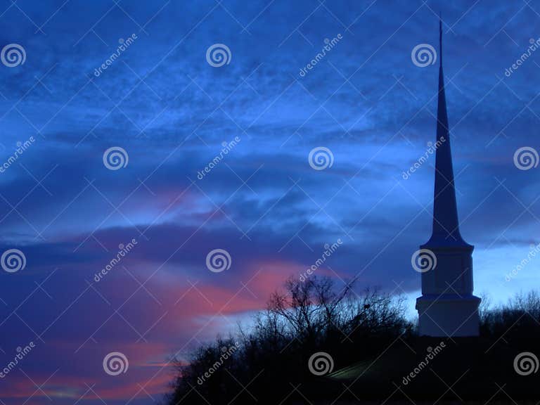 Church steeple at sunset stock image. Image of steeple - 2400037
