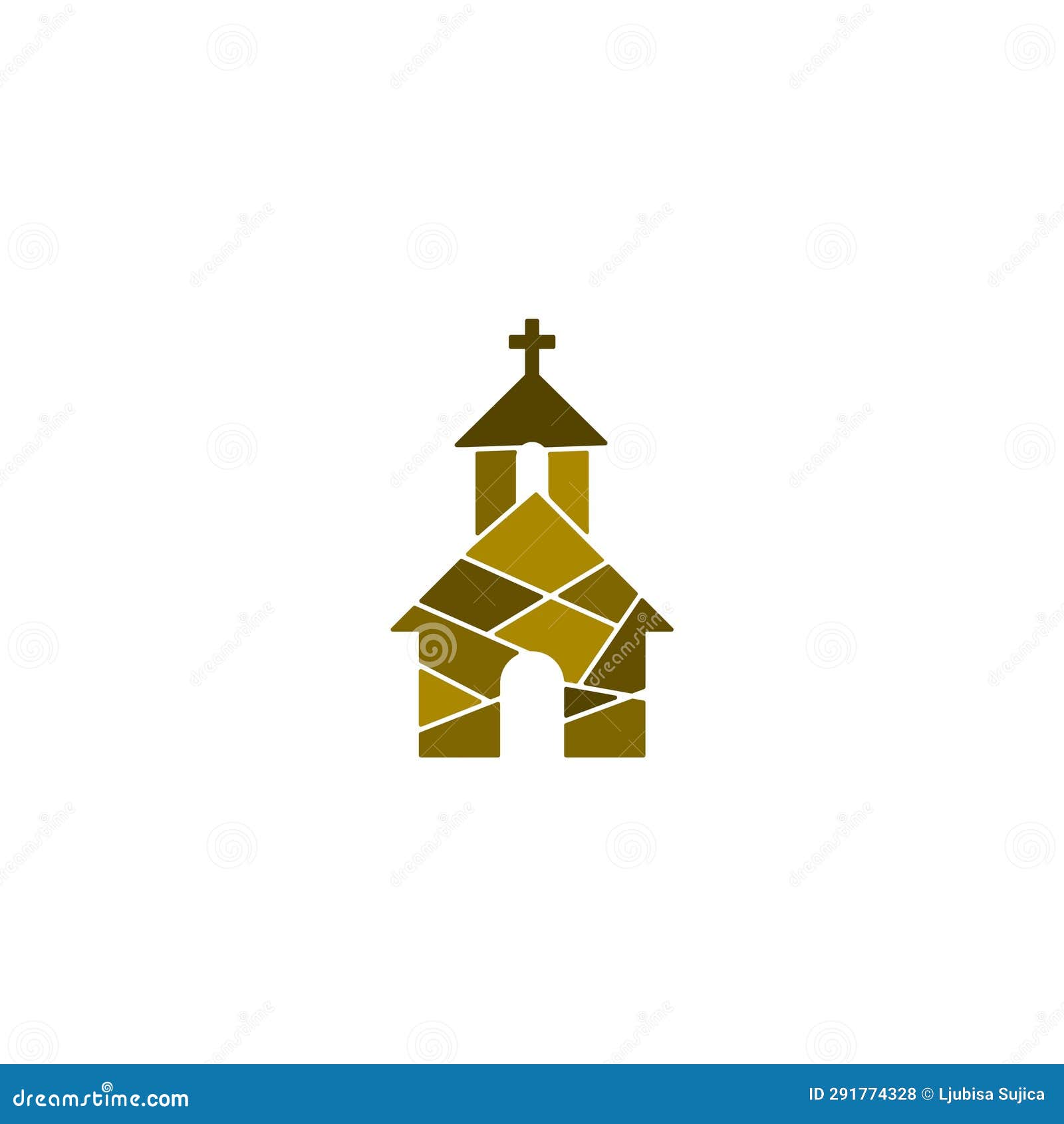 Church Stone Icon Isolated on White Background Stock Illustration ...