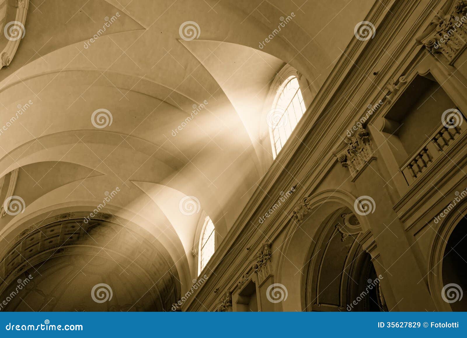 Church and sun beam stock image. Image of interior, catholic - 35627829
