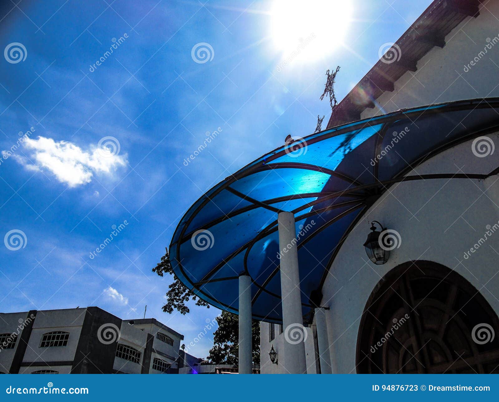 Church and the sun stock image. Image of catholic, light - 94876723