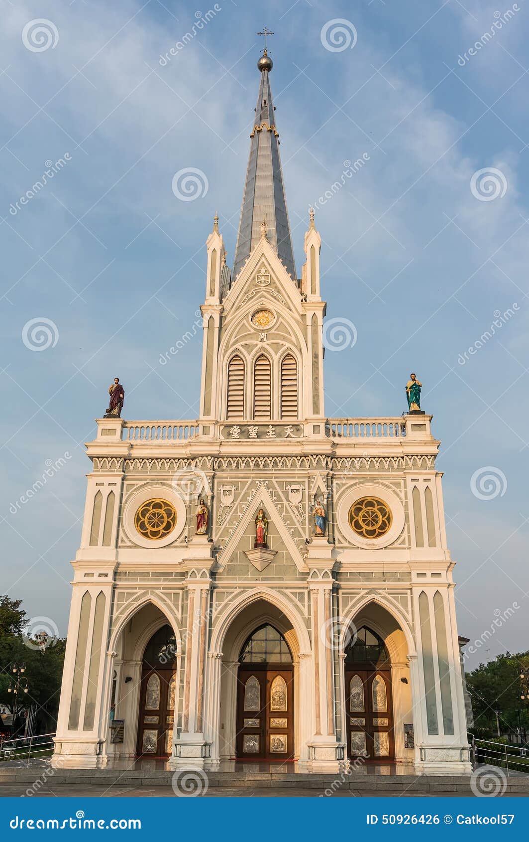 Church on sun set stock photo. Image of steeple, white - 50926426