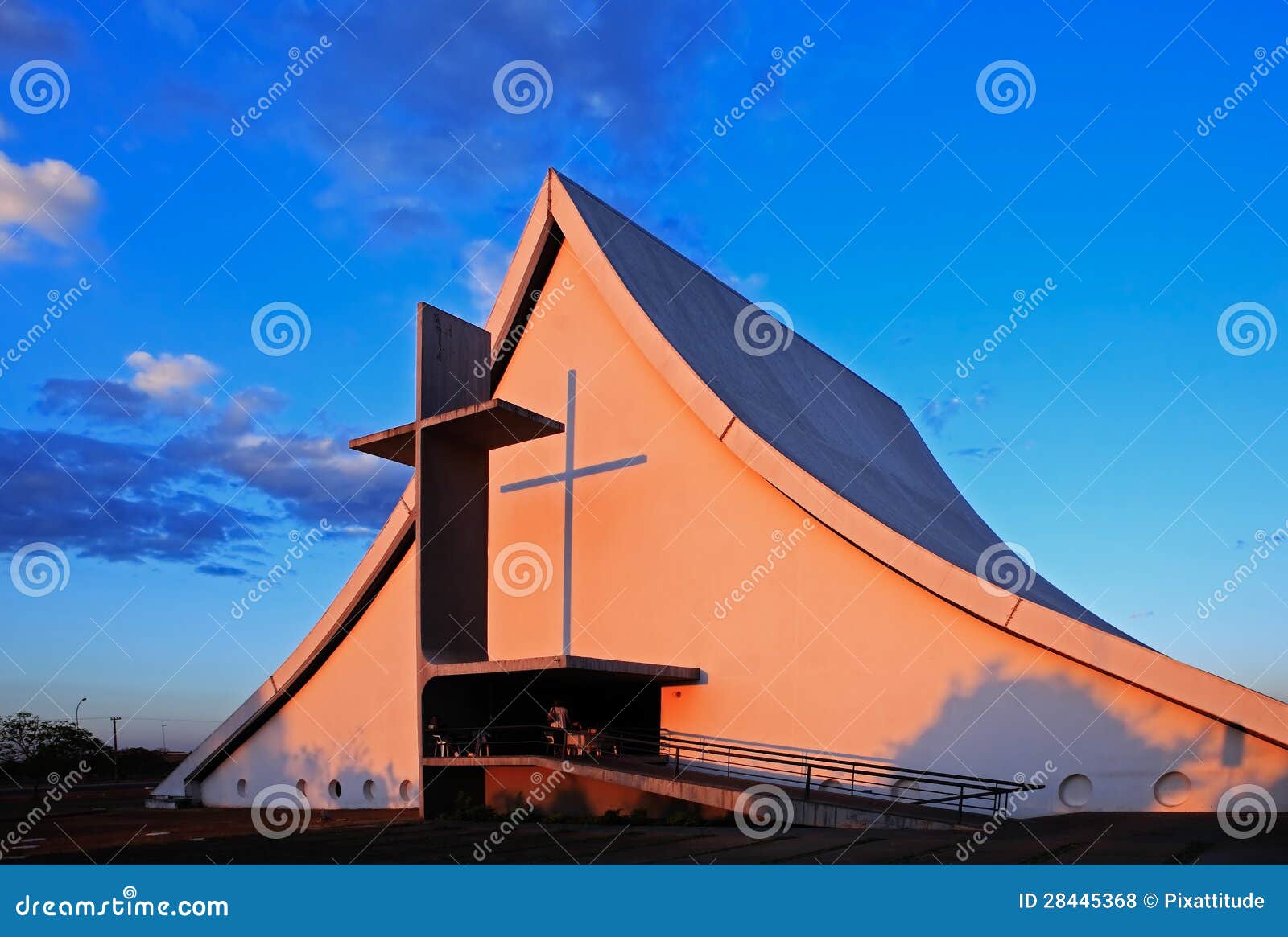 Church at sunset editorial stock photo. Image of brasilia - 28445368
