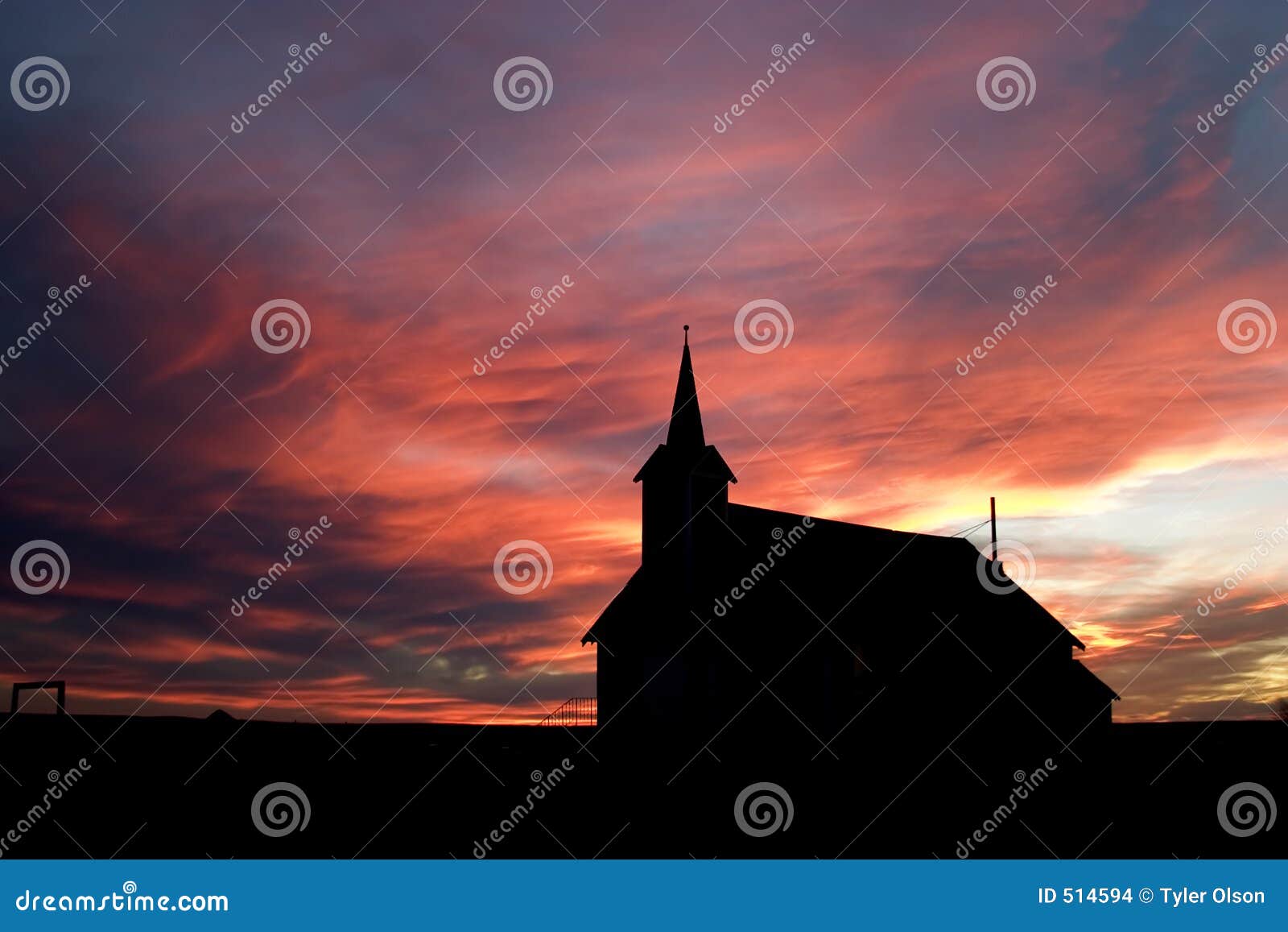 Church during Sunset stock photo. Image of flat, rural - 514594