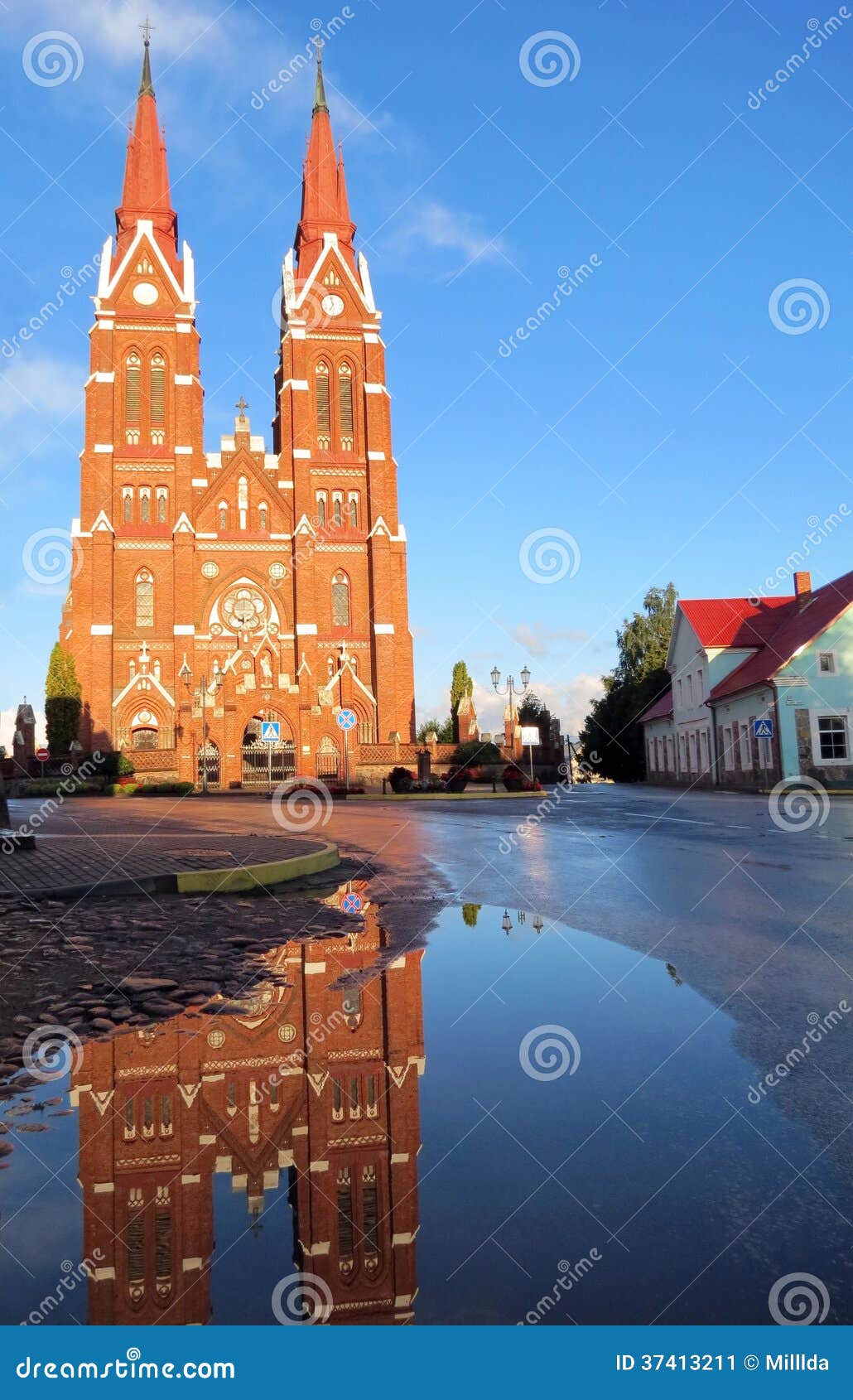 Church in Sveksna, Lithuania Stock Image - Image of church, stone: 37413211