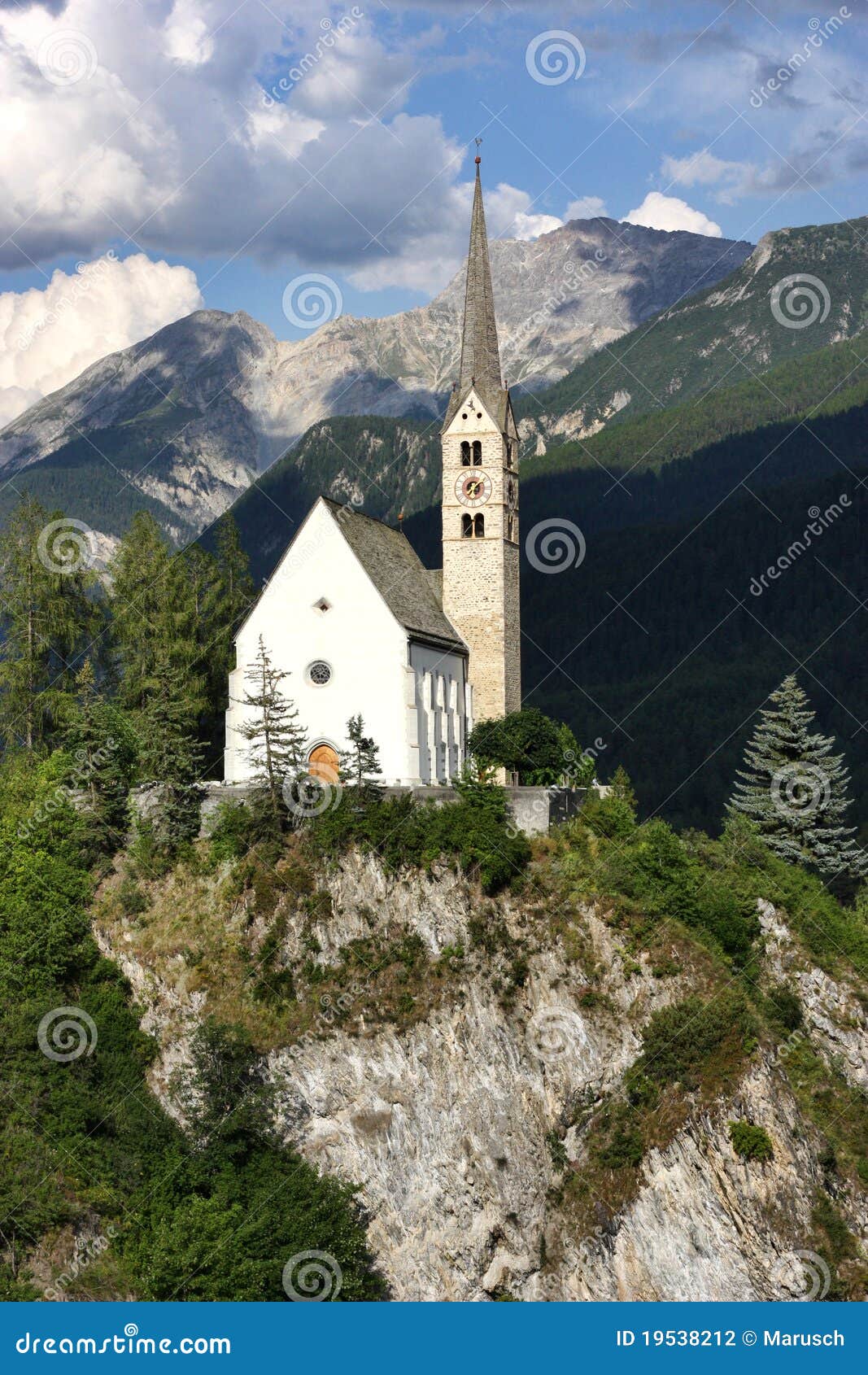 Church in the Swiss Mountains Stock Photo - Image of isolated, white ...