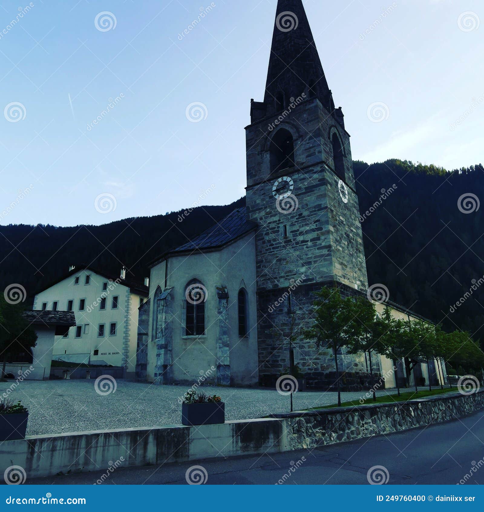 Church of Switzerland Le Chable Stock Photo - Image of architecture ...