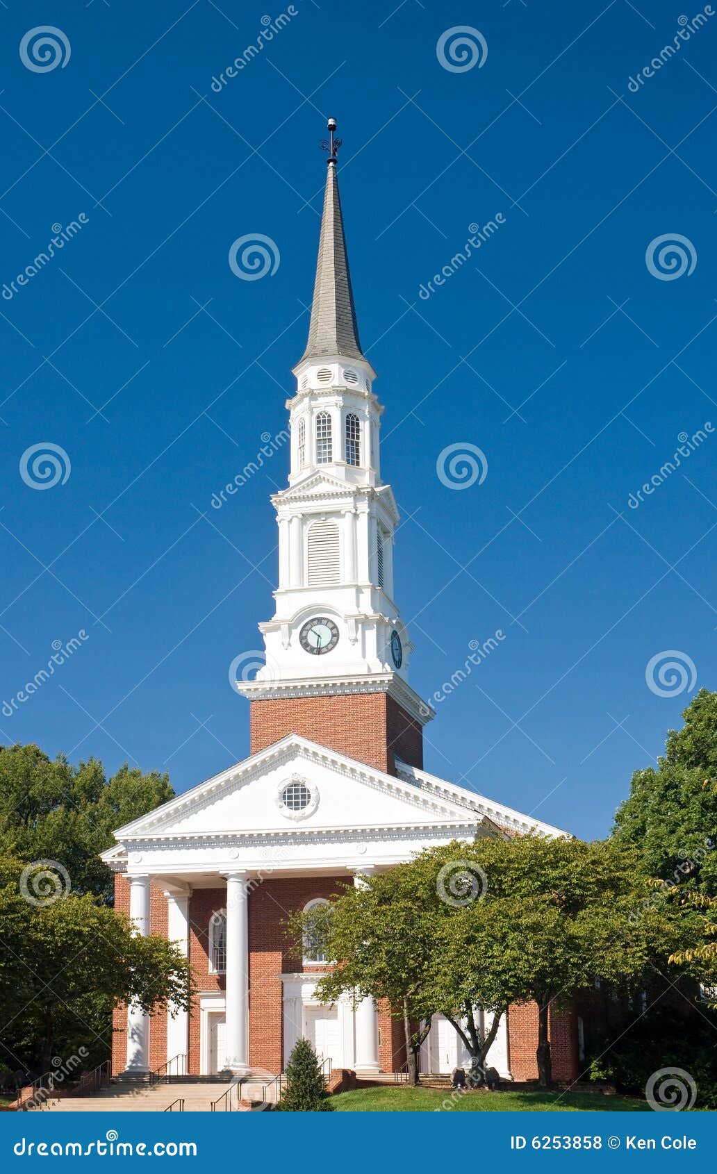 Church with tall steeple stock photo. Image of faith, chapel - 6253858