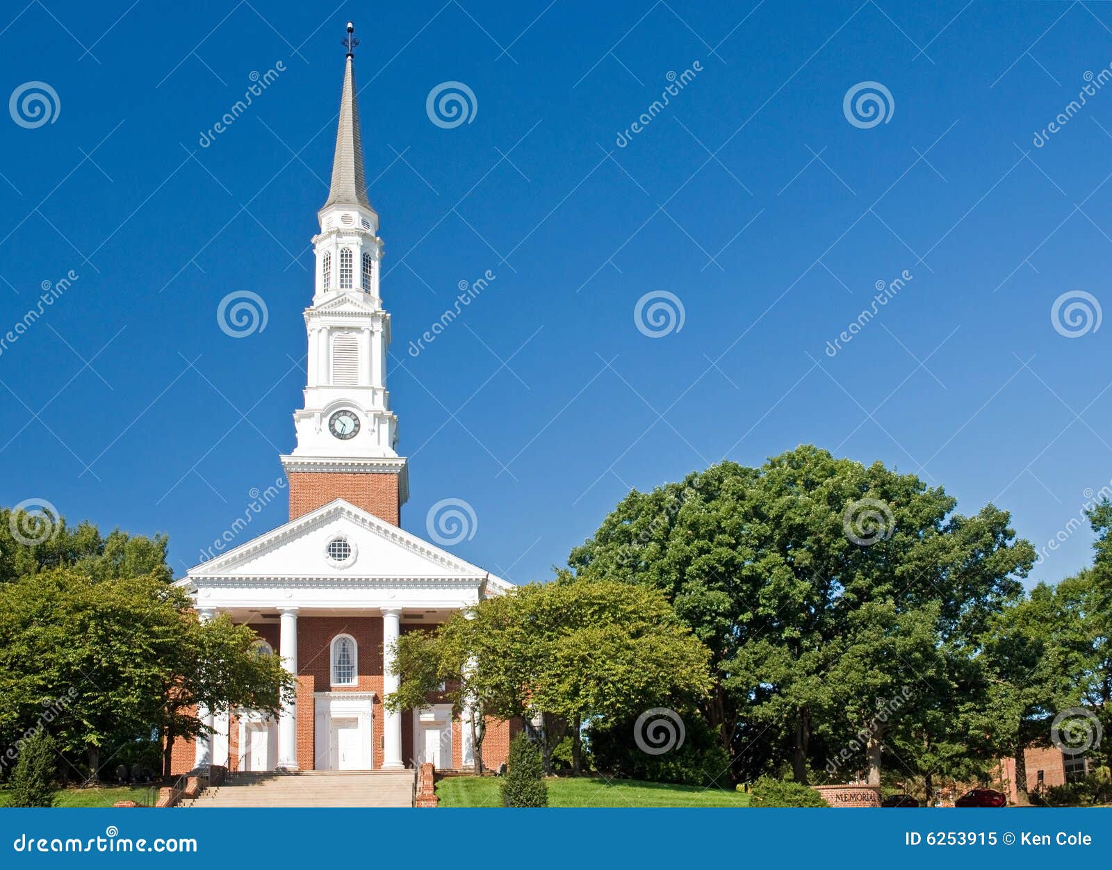 Church with tall steeple stock image. Image of steeple - 6253915