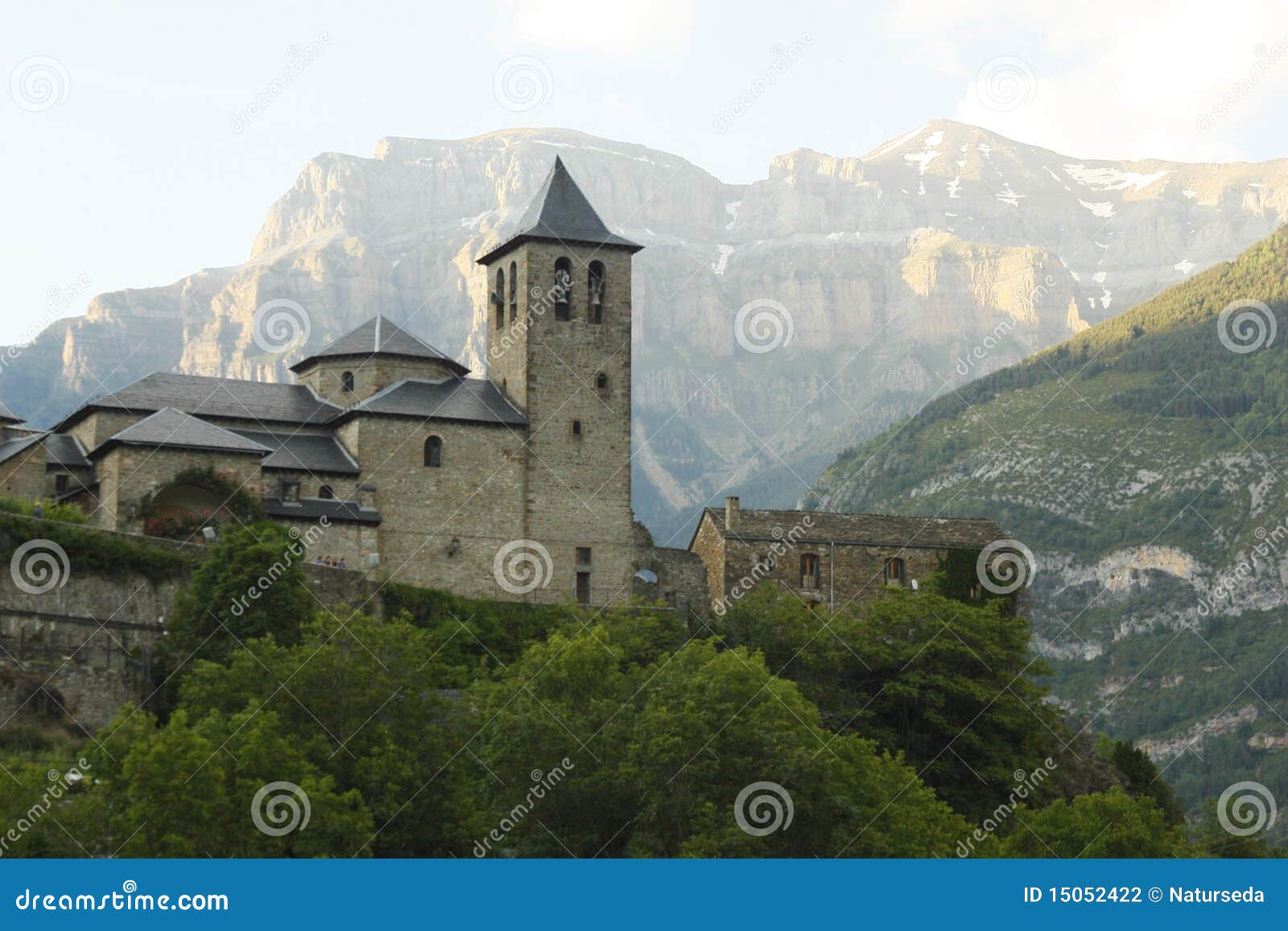 Church of Torla in Ordesa, Pyrenees Stock Photo - Image of protection ...