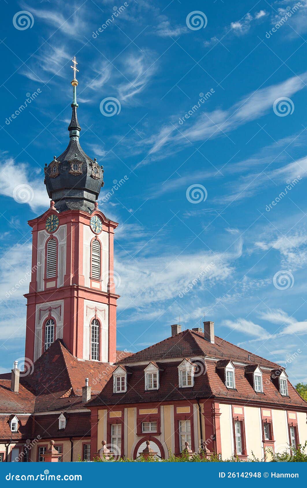 Church Tower of the Castle in Bruchsal, Germany Stock Photo - Image of ...