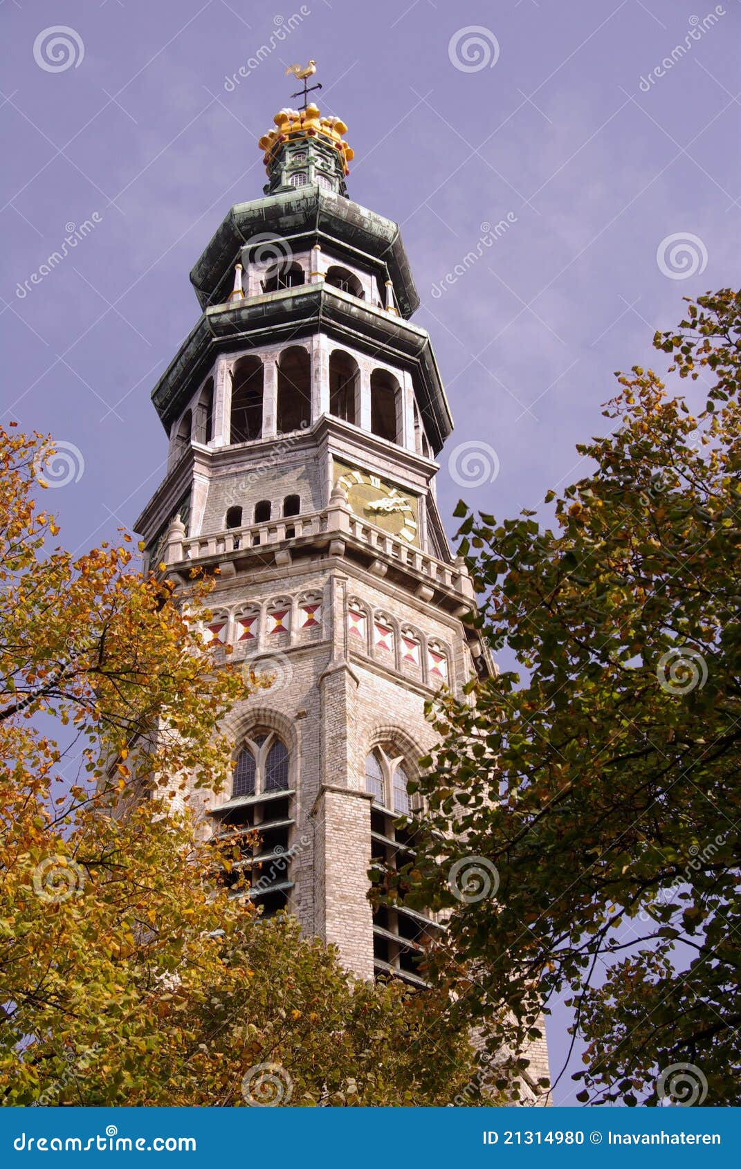 Church tower with a clock stock photo. Image of building - 21314980