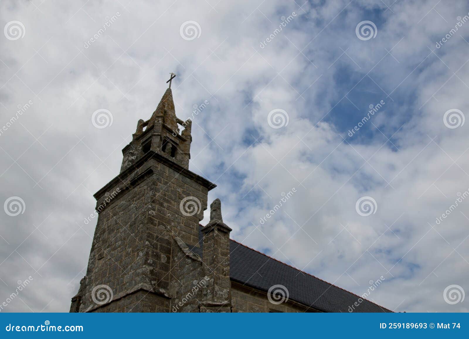 Church tower in the sky stock image. Image of gothic - 259189693