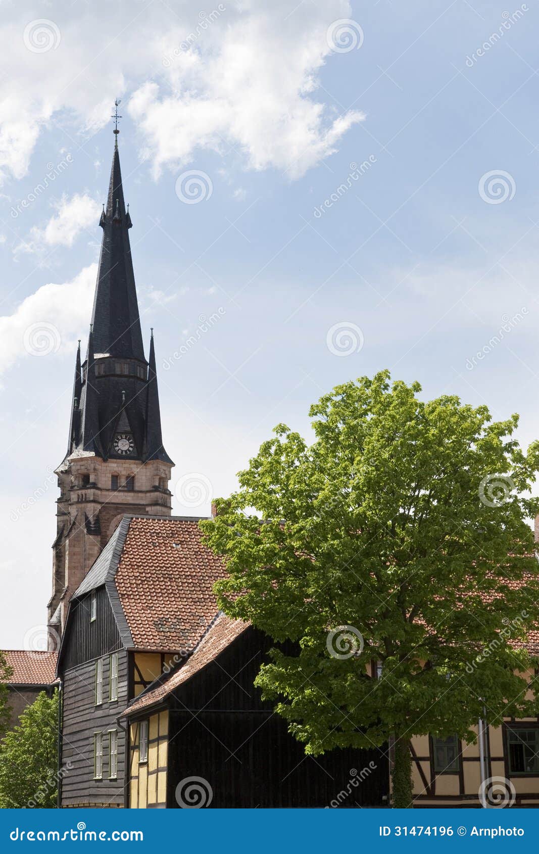 Church Tower in Wernigerode Stock Photo - Image of clock, urban: 31474196