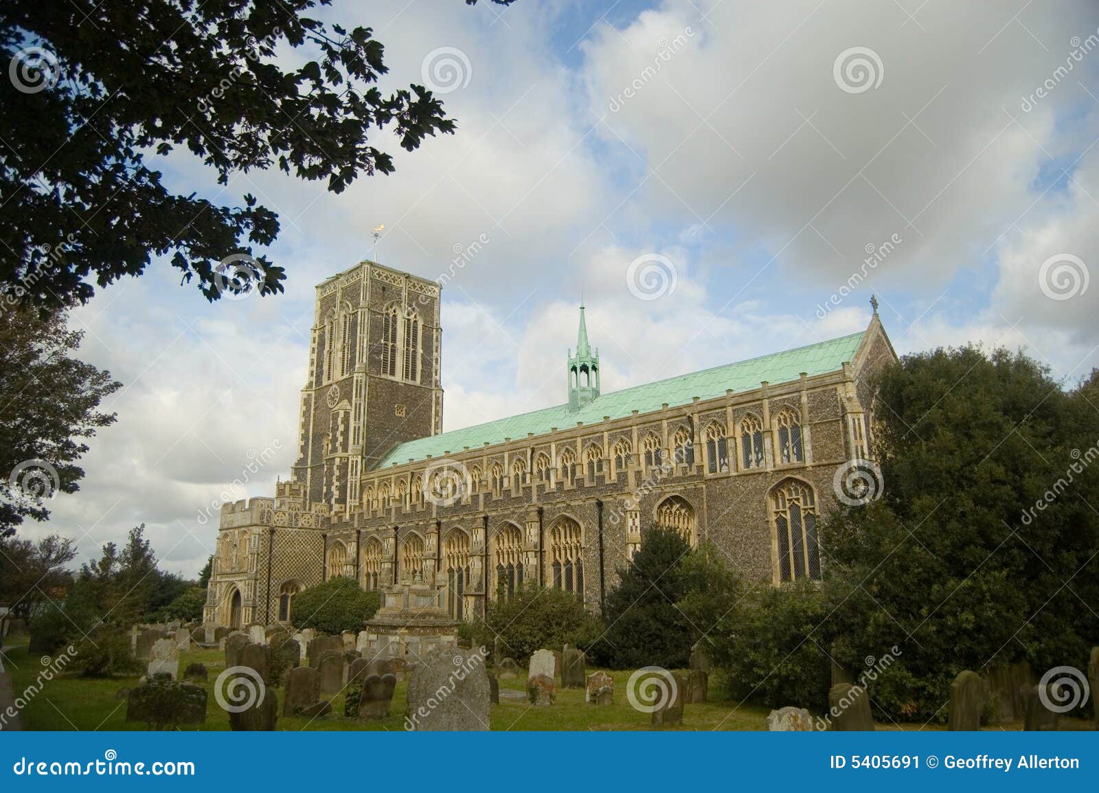 Church and trees stock image. Image of summer, stone, tower - 5405691