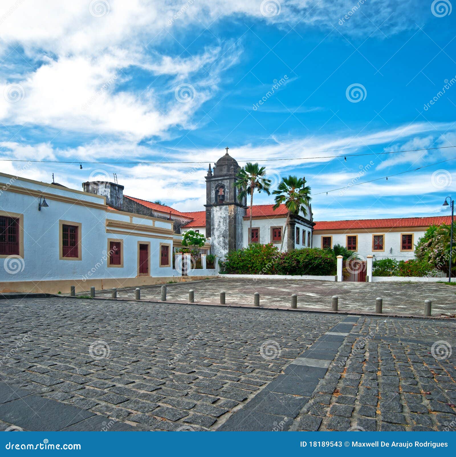 Church in tropical village stock image. Image of antique - 18189543