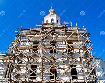 Church under construction stock image. Image of concrete - 11388477