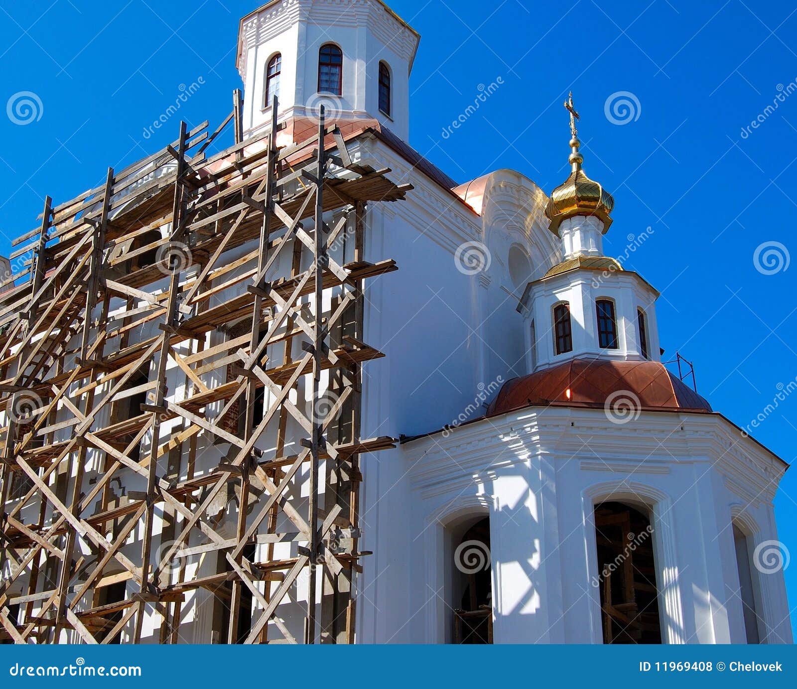 Church under construction stock photo. Image of cross - 11969408