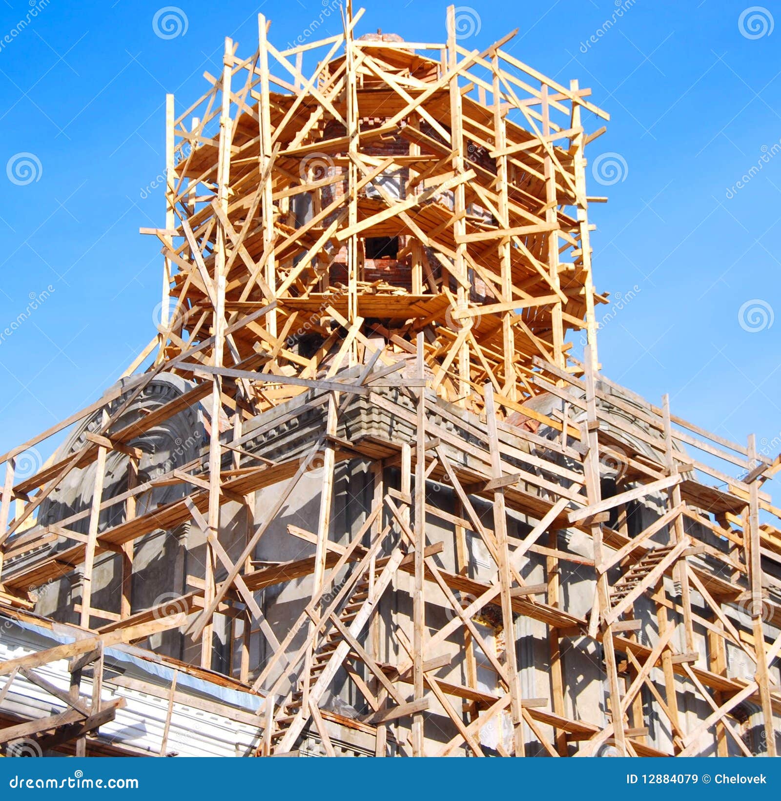 Church under construction stock image. Image of pattern - 12884079