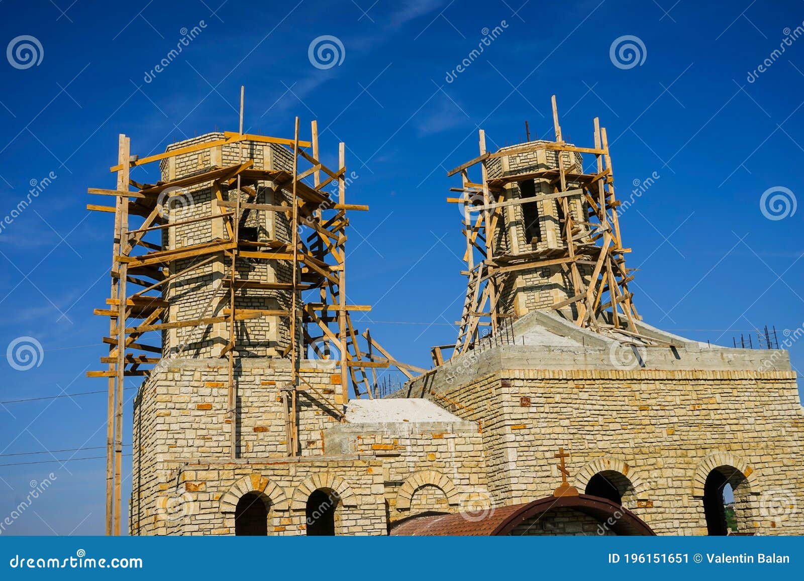 Church under construction. stock image. Image of cathedral - 196151651