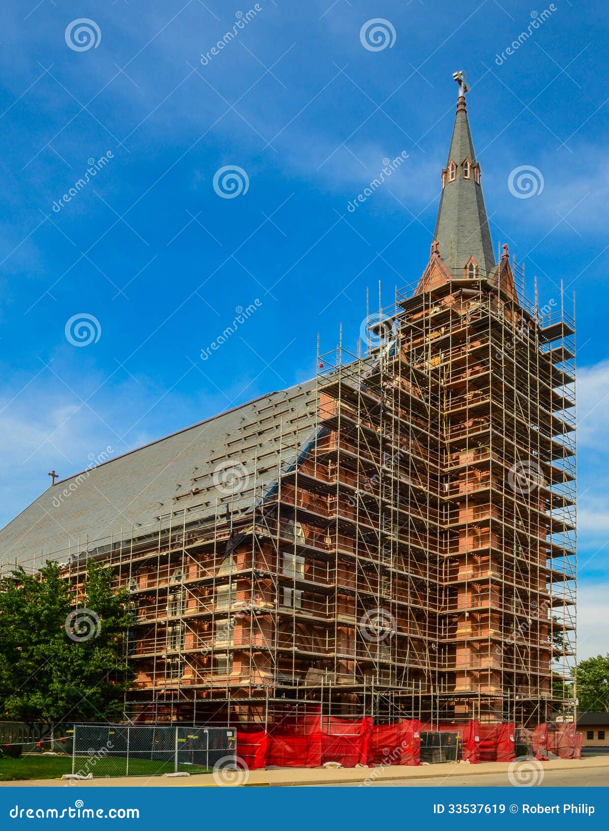 Church under construction stock image. Image of repairs - 33537619