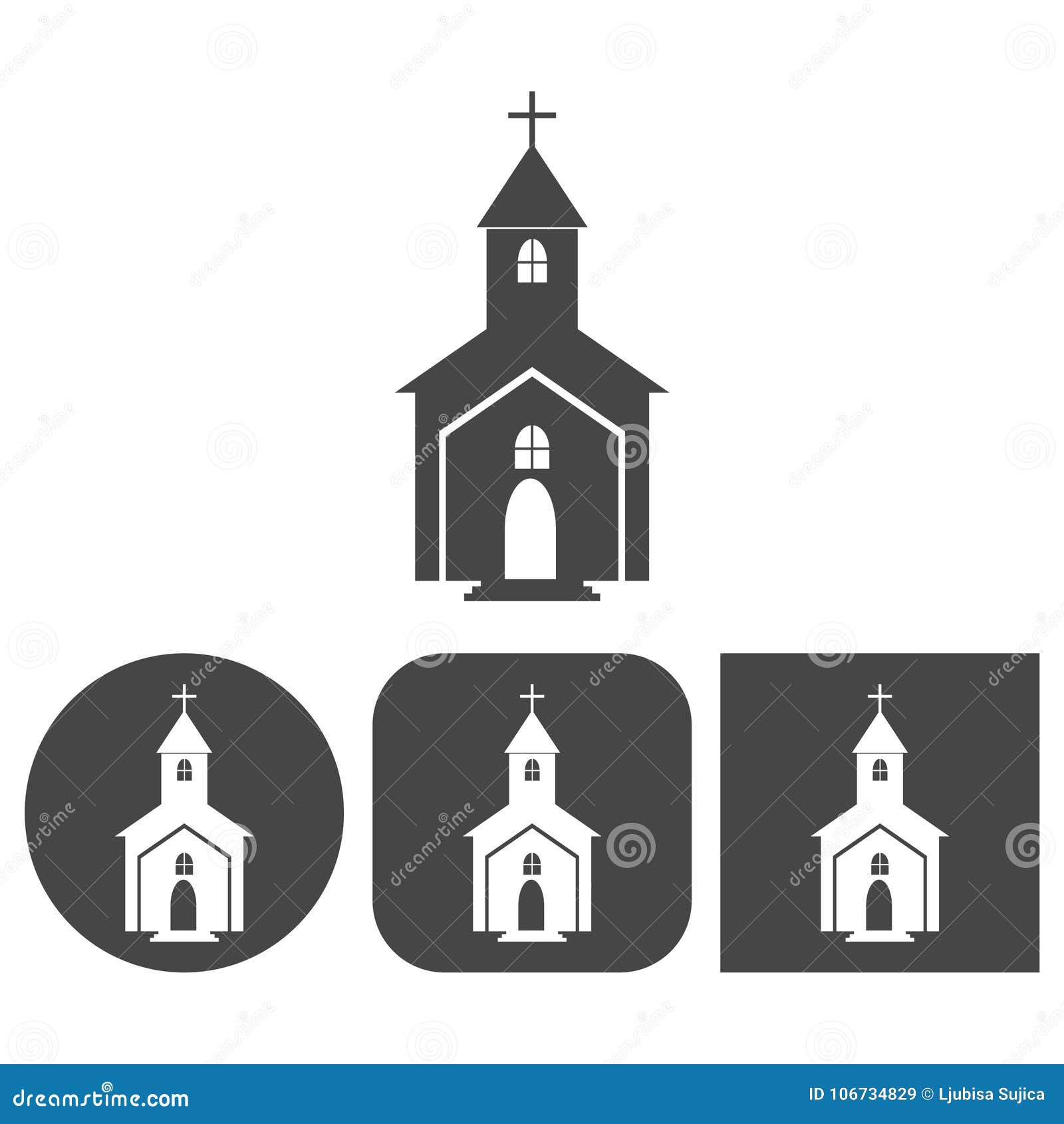 Church - vector icon stock vector. Illustration of assembly - 106734829