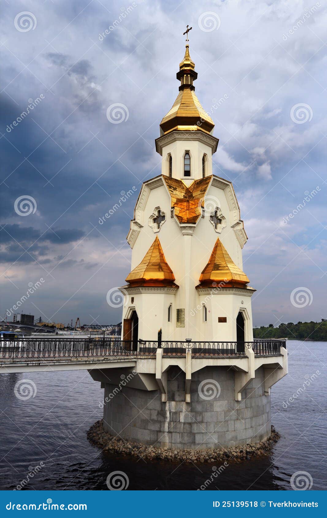 Church on water stock photo. Image of domes, famous, stormy - 25139518