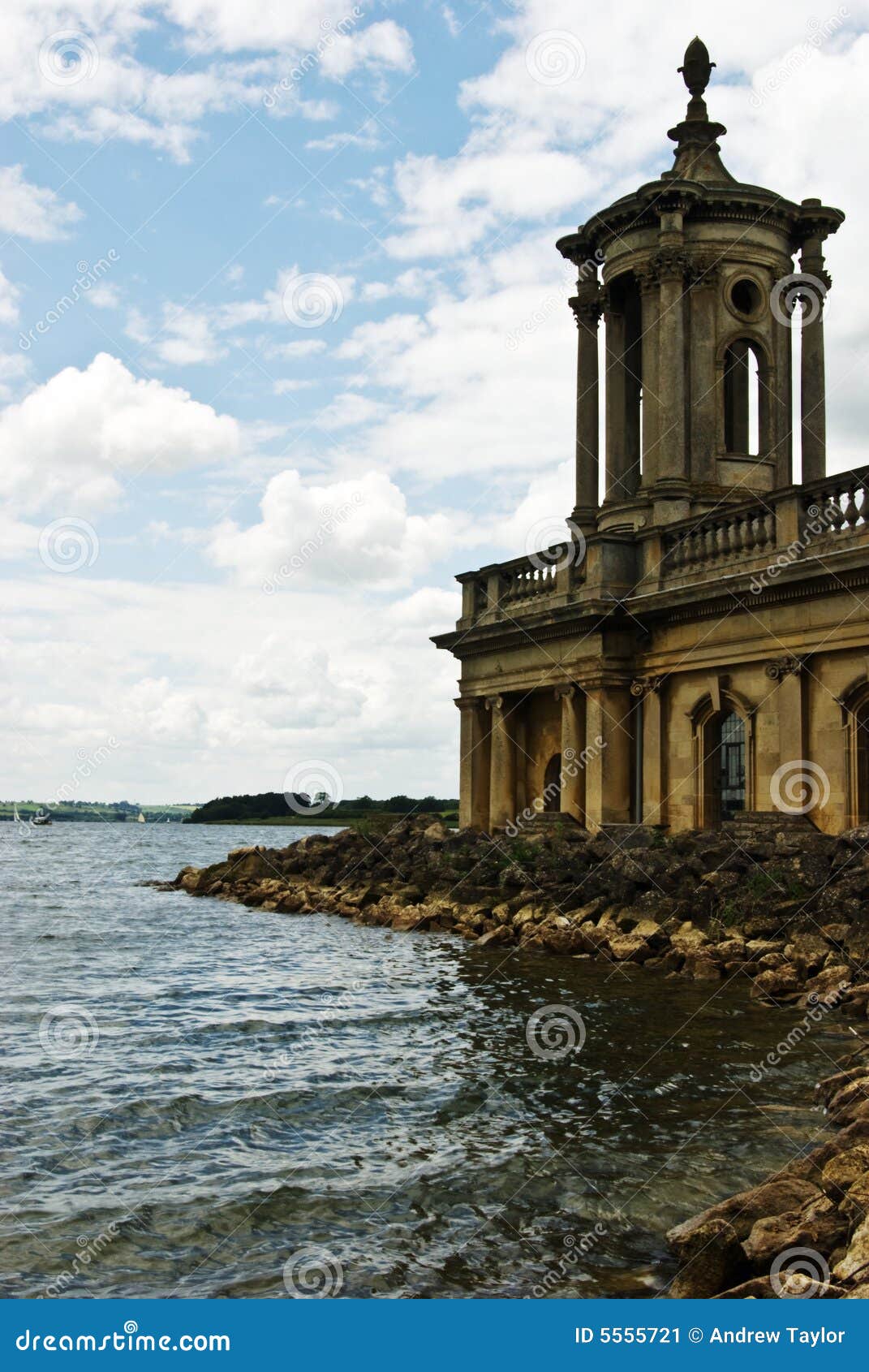 Church by the water stock image. Image of lake, landmark - 5555721