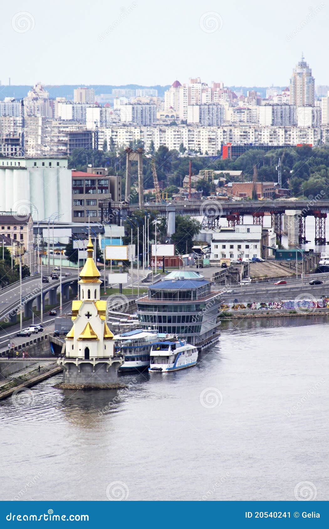Church on the Water and Podol Stock Image - Image of bridge, build ...