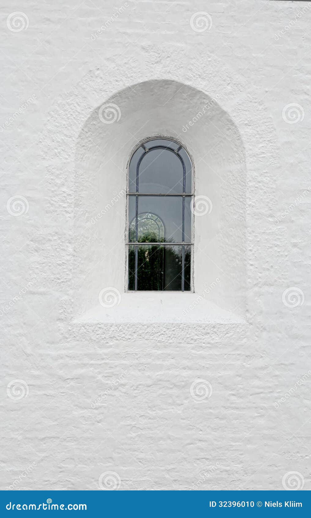 Church Window in White Wall Stock Photo - Image of detail, texture ...
