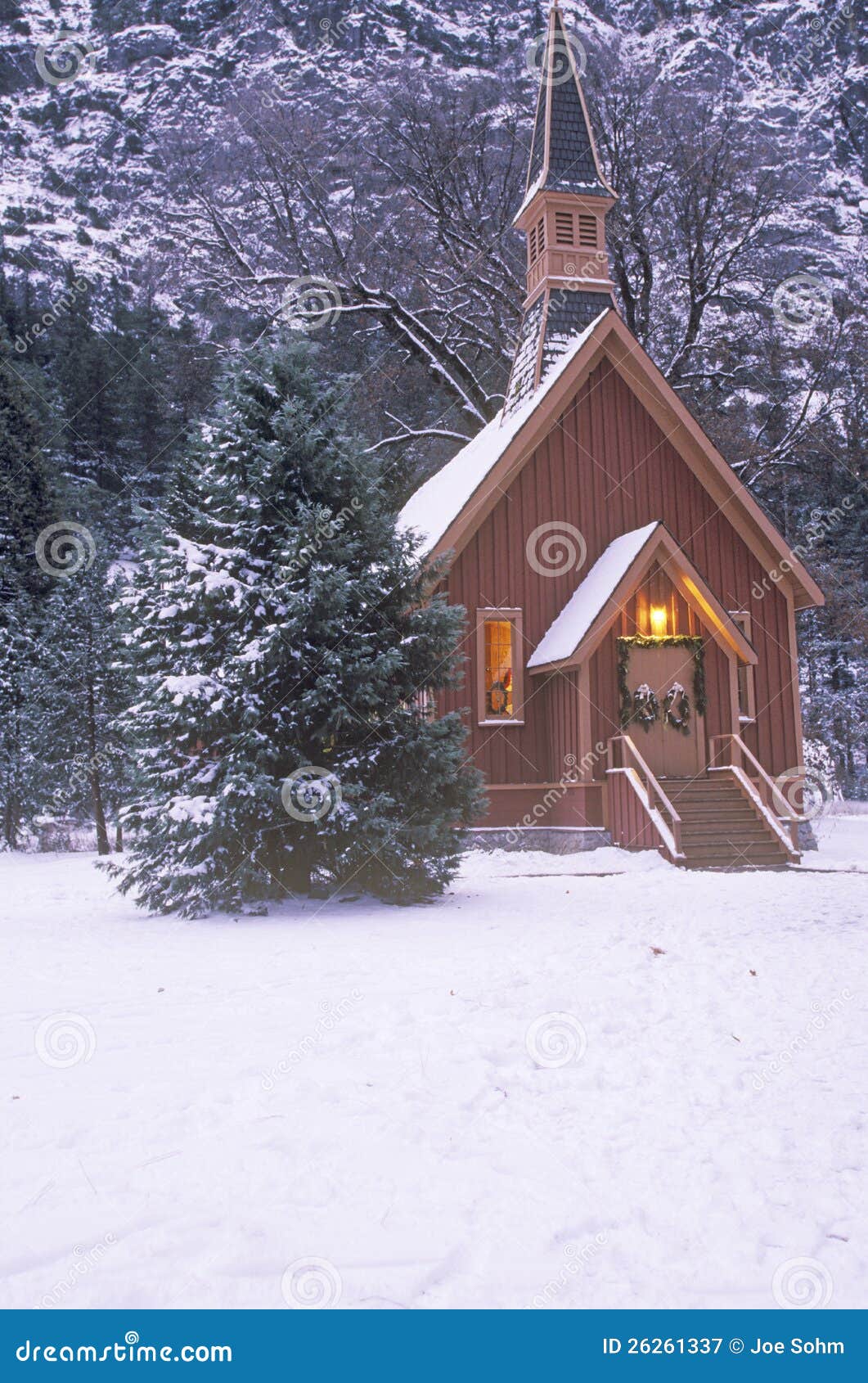 Church in Winter stock image. Image of land, yosemite - 26261337