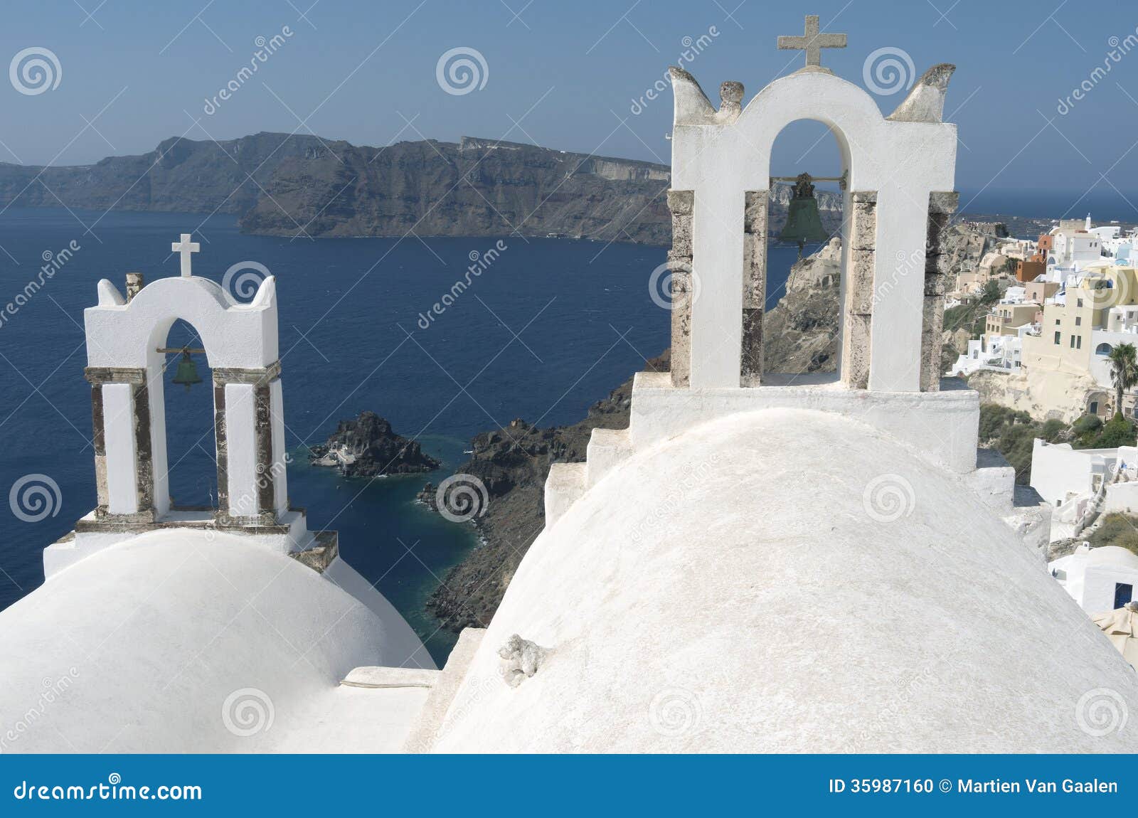 Churches in Oia. stock photo. Image of classic, oratory - 35987160