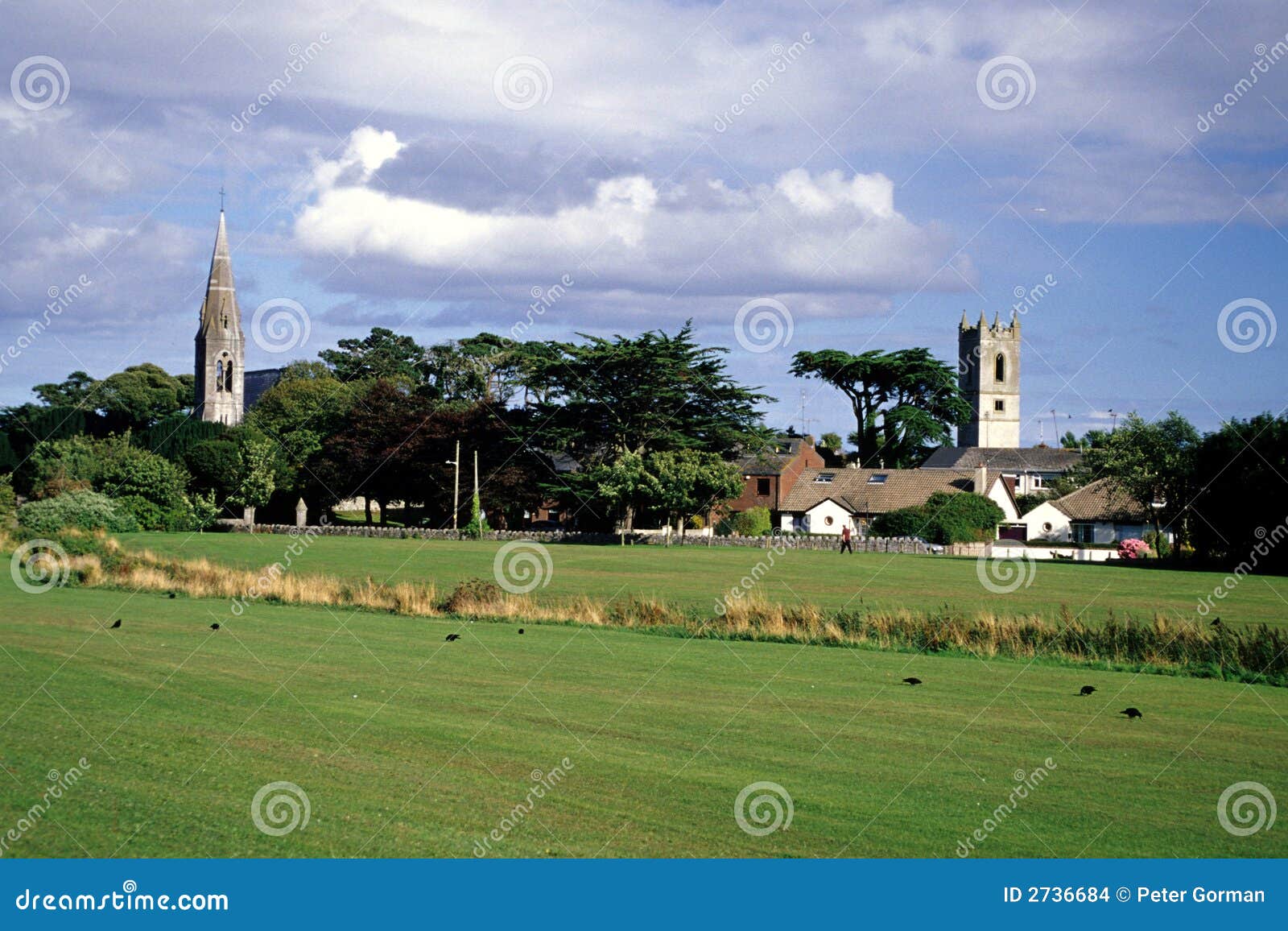 Churches of Skerries stock photo. Image of trees, spires - 2736684