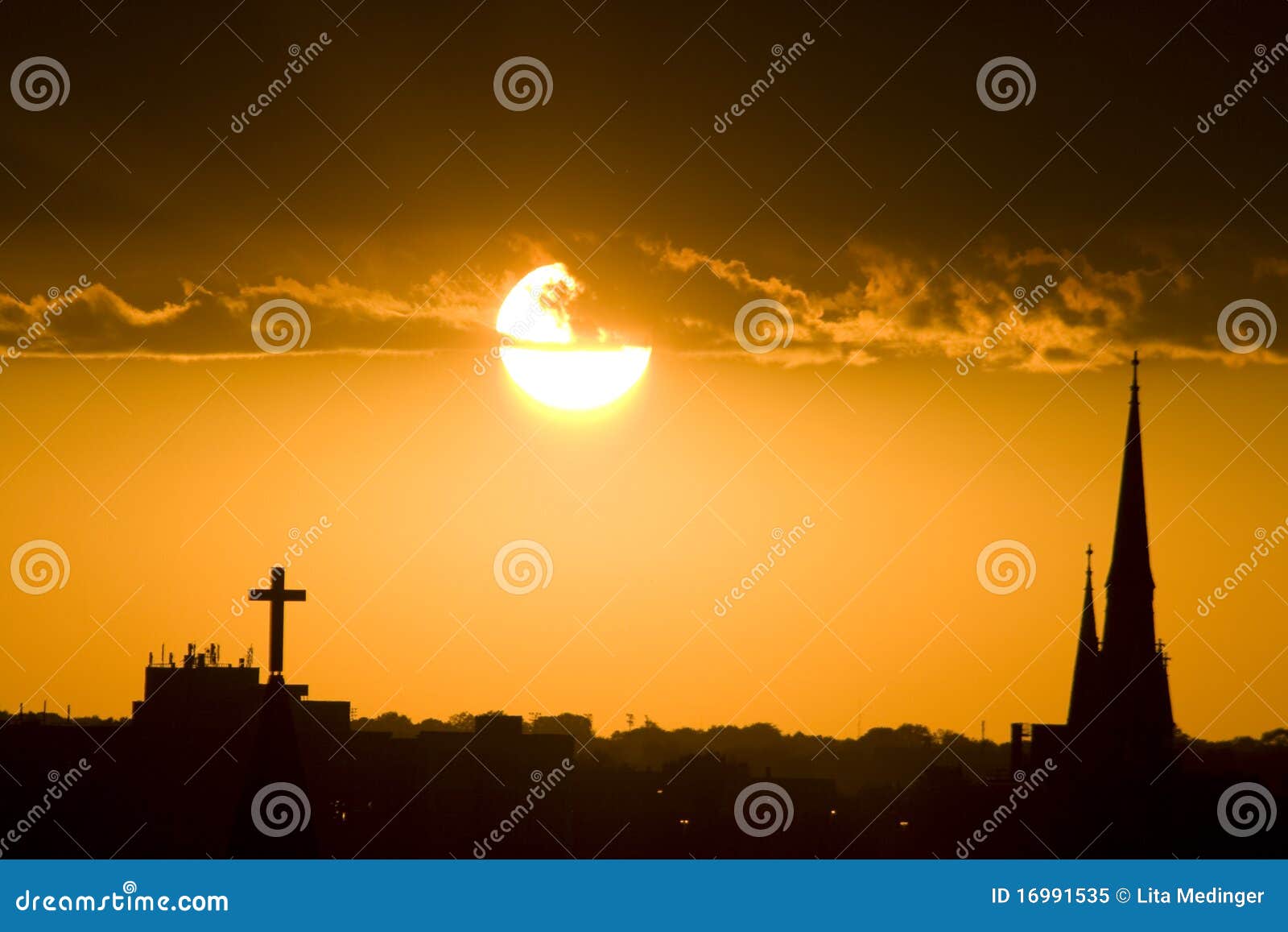 Churches at Sunset stock image. Image of religion, holiday - 16991535