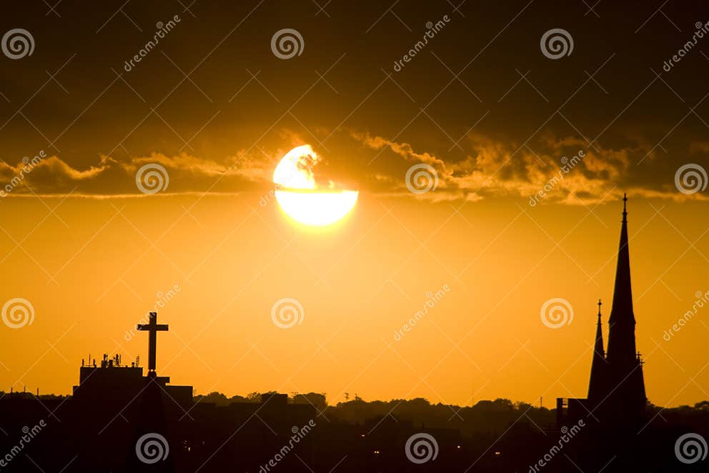 Churches at Sunset stock image. Image of religion, holiday - 16991535