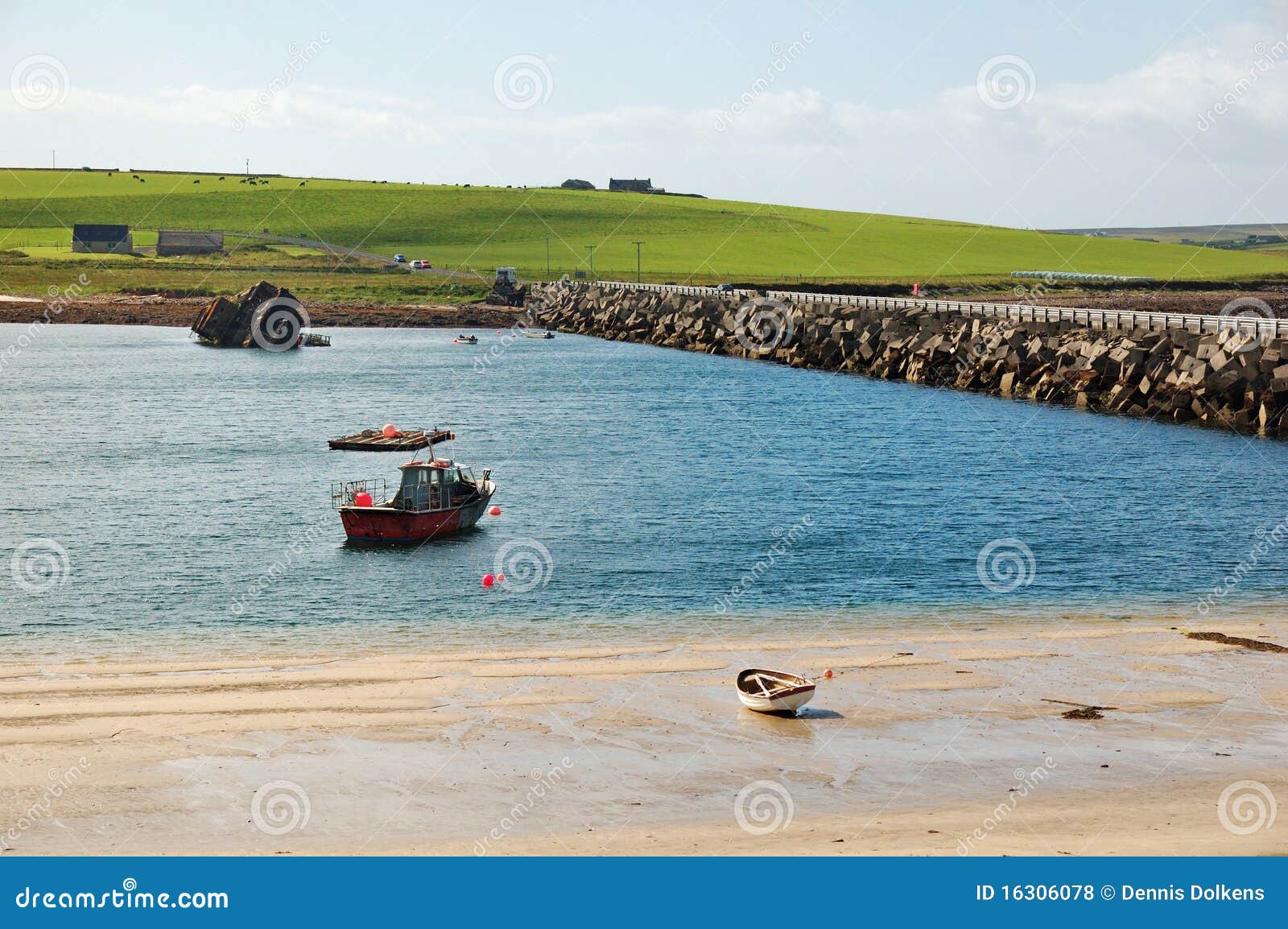 Churchill Barriers, Orkney Islands Stock Photo - Image of houses ...