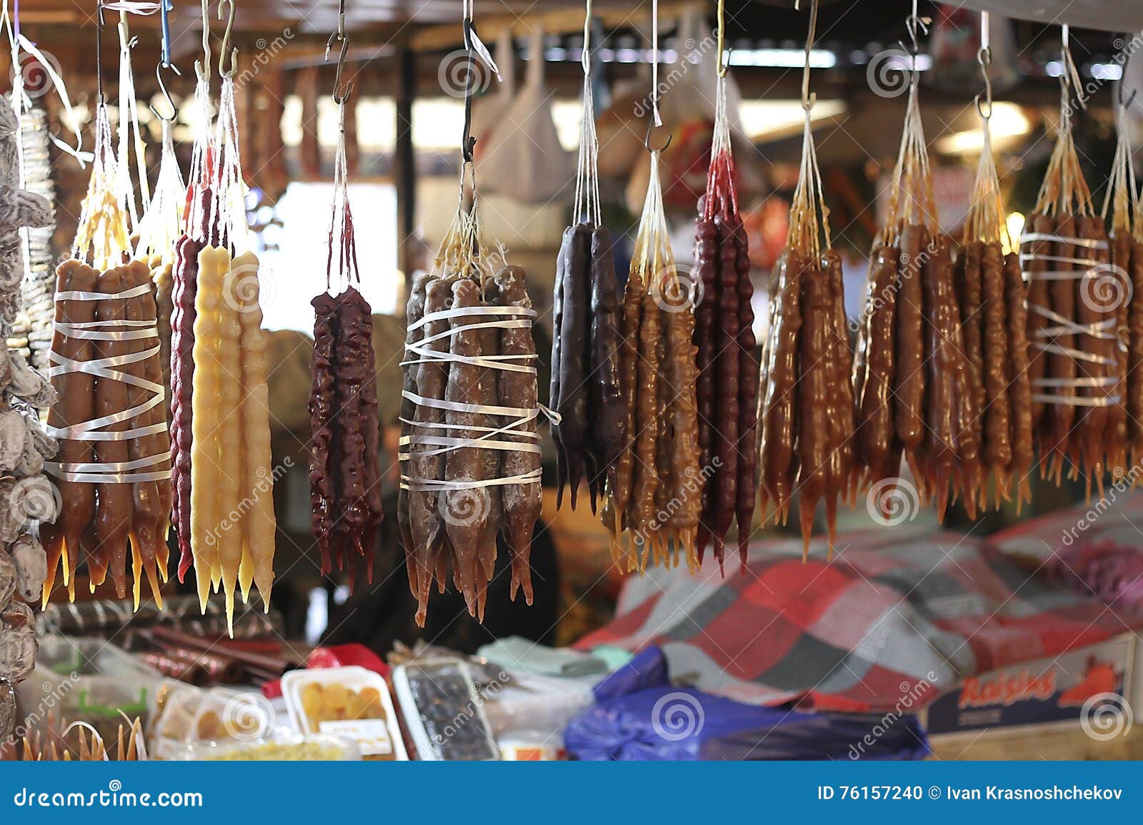 Churchkhela photo stock. Image du géorgie, tbilissi, doux - 76157240